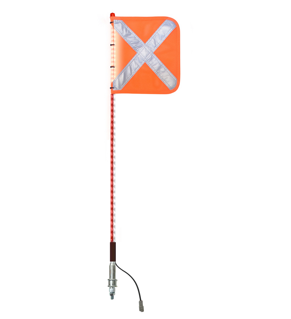 LED Red/White Clear Bright Whip | Vehicle Safety Flags